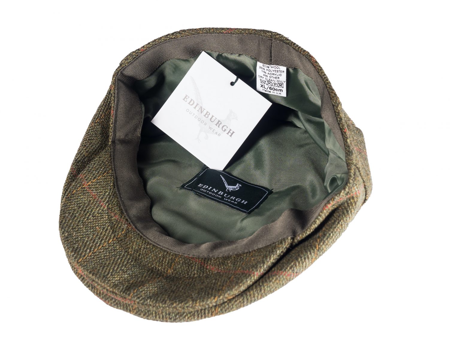 Edinburgh Outdoor Wear Derby Tweed Flat Cap - Olive - Edinburgh Outdoor ...